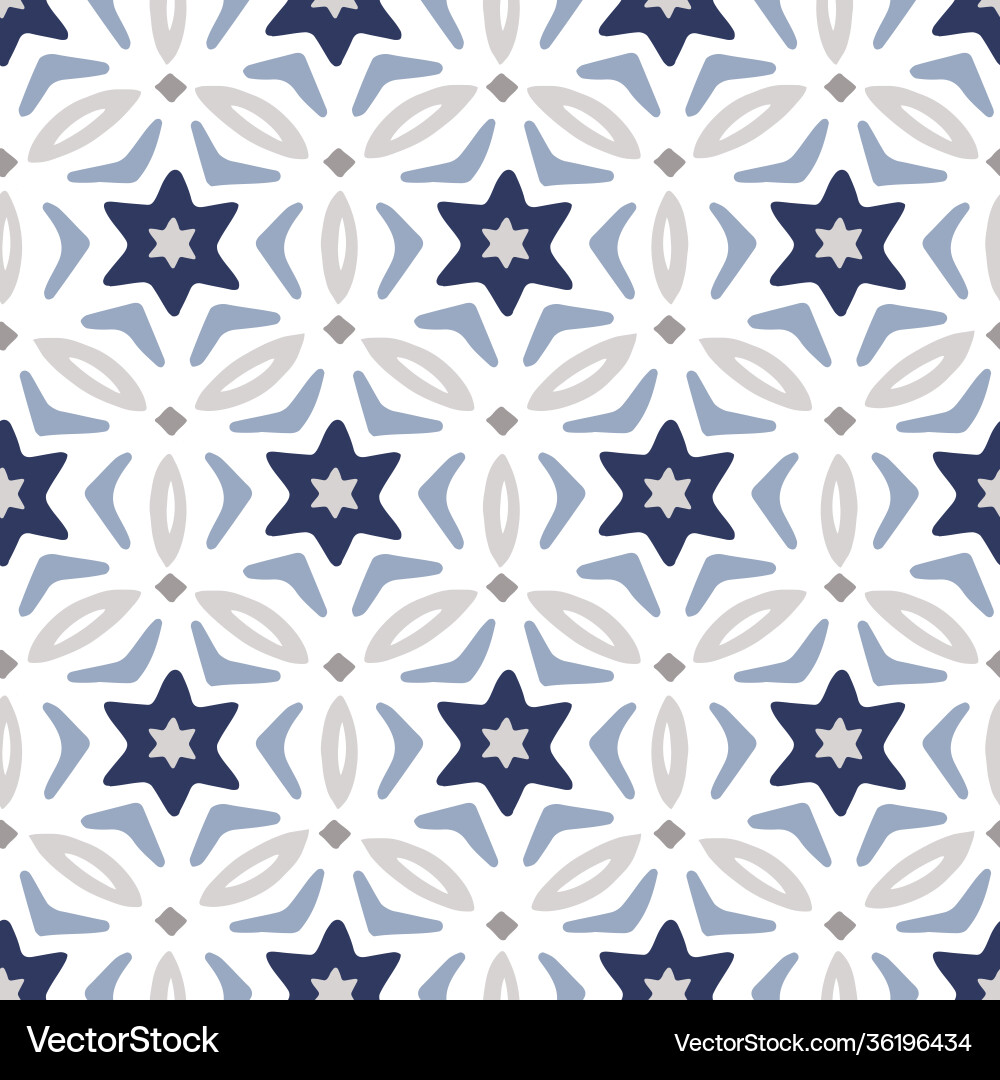 Hand drawn stars shaped moroccan seamless pattern Vector Image