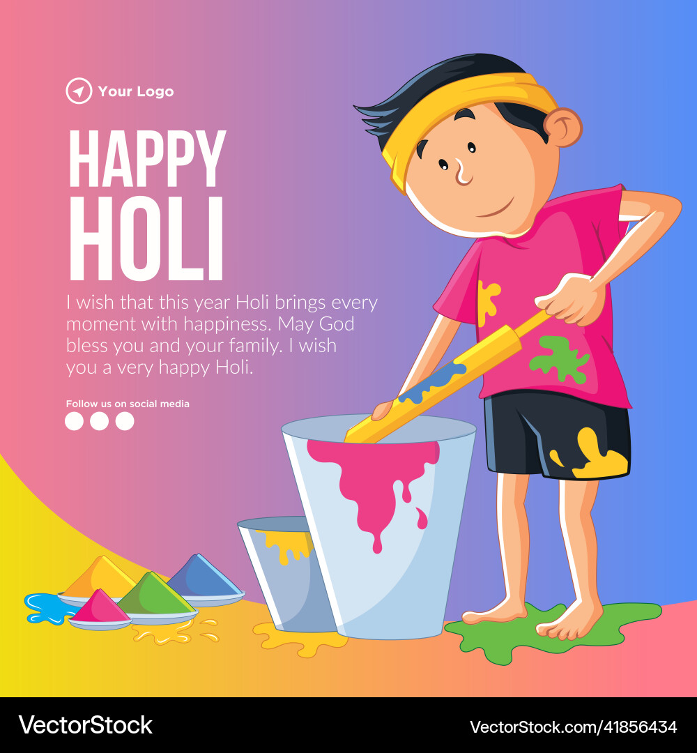 Happy holi banner design Royalty Free Vector Image