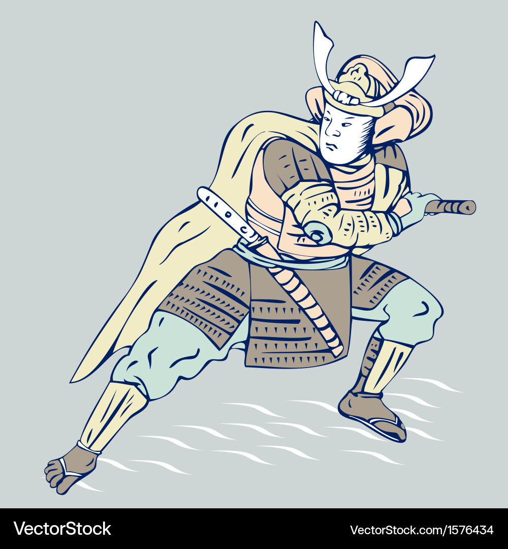 Samurai warrior sword Royalty Free Vector Image