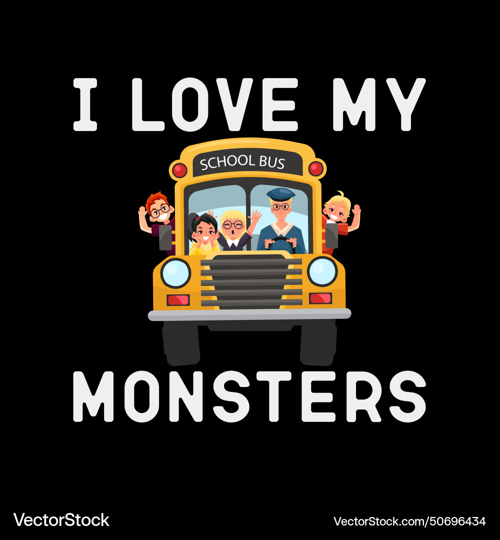 School teacher bus driver monster Royalty Free Vector Image