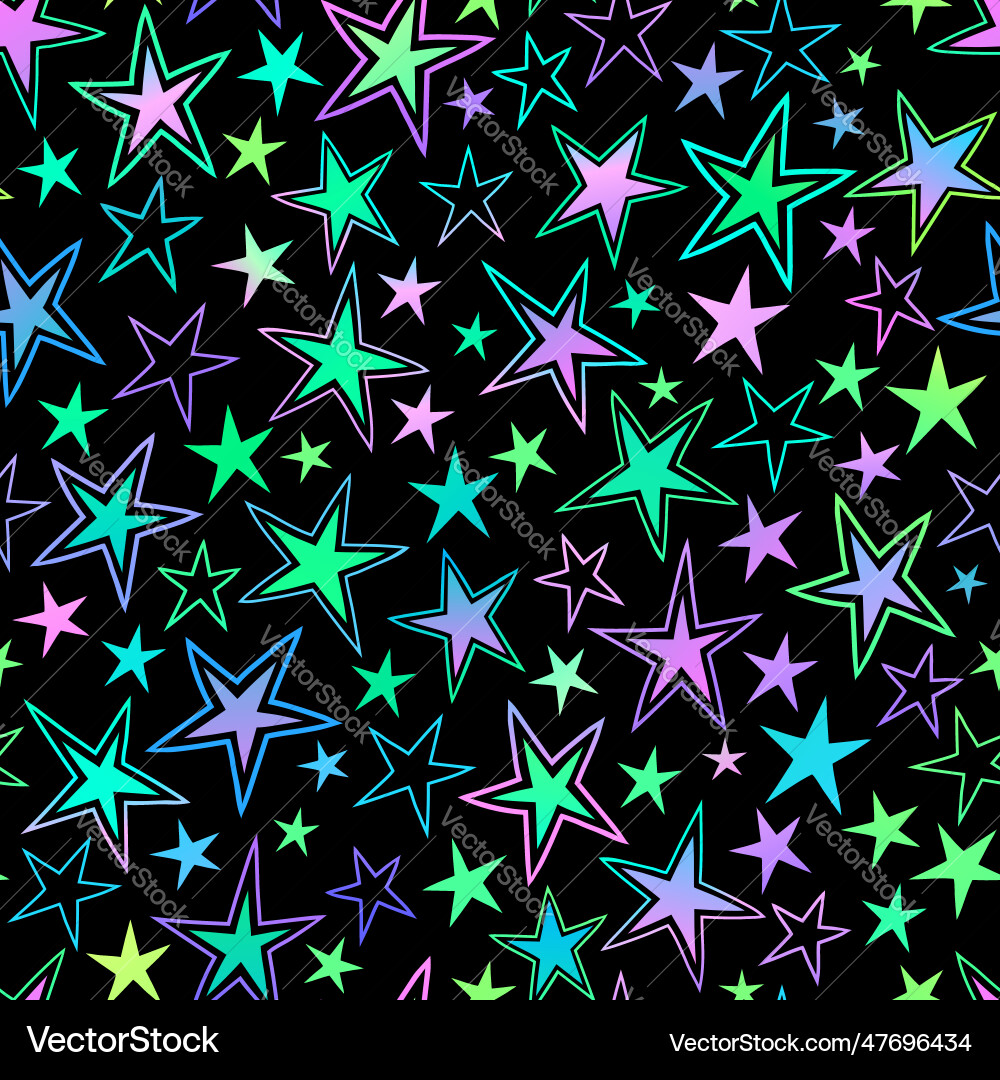 Seamless of a scattering stylized stars Royalty Free Vector