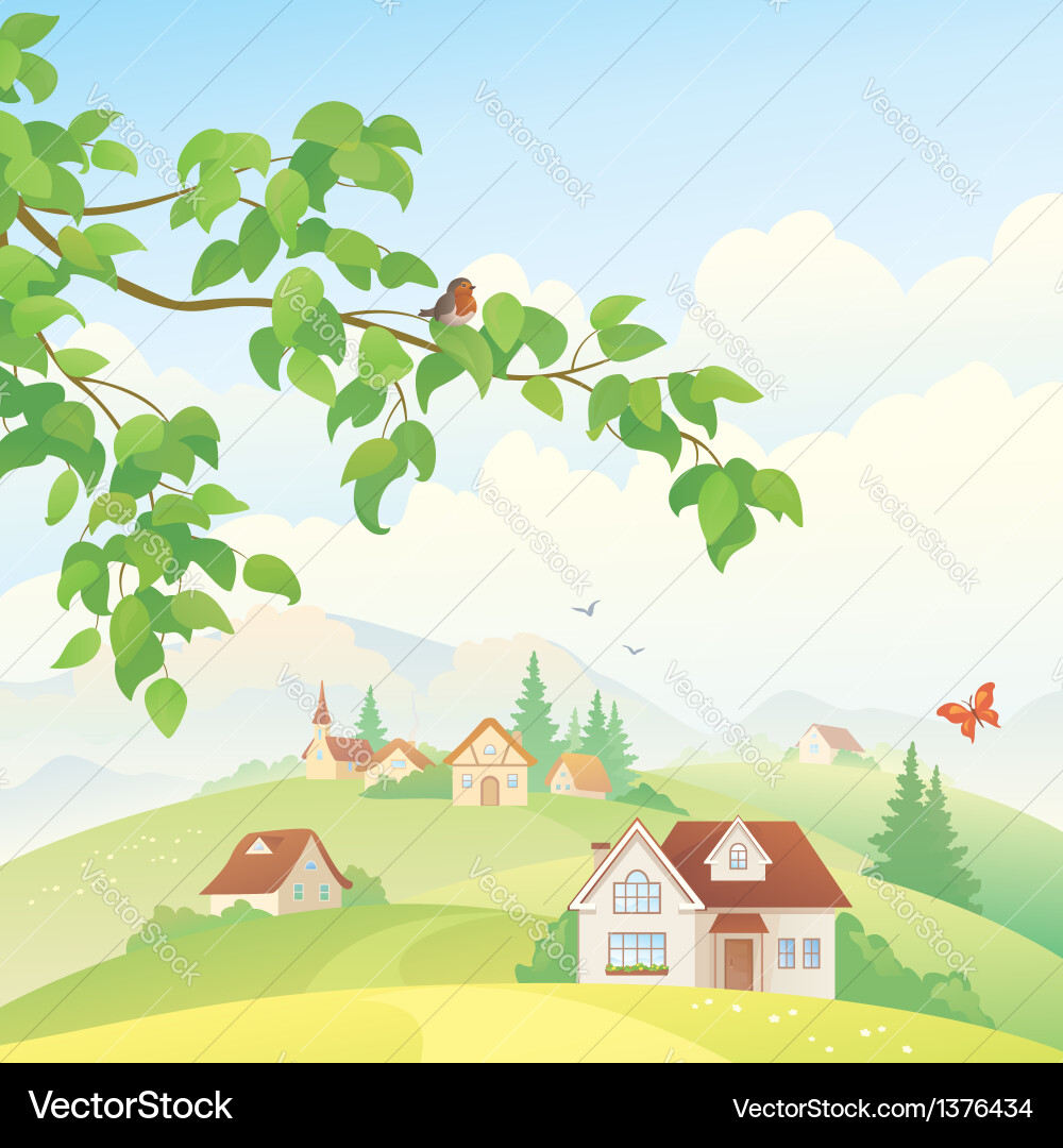 Village Royalty Free Vector Image - VectorStock
