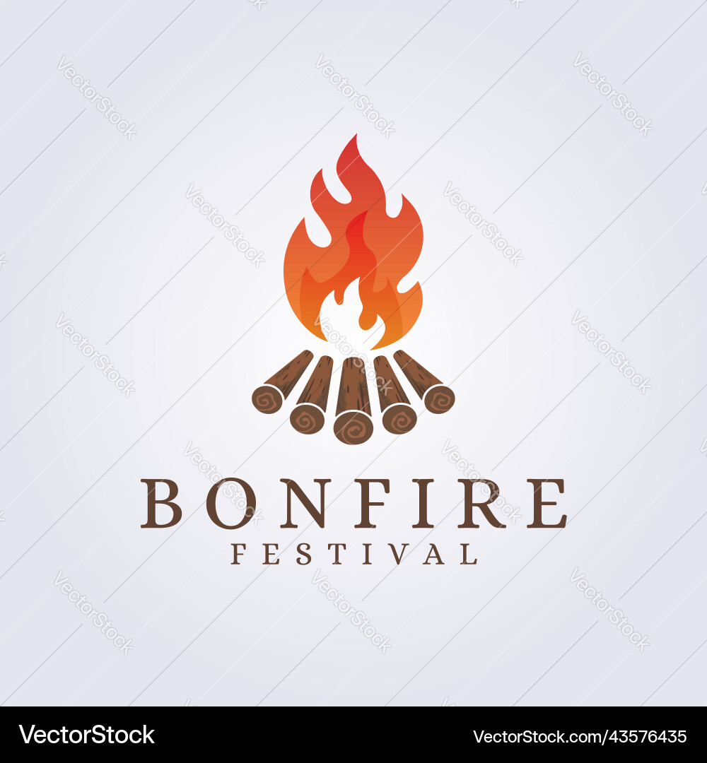 Bonfire campfire festival isolated logo Royalty Free Vector