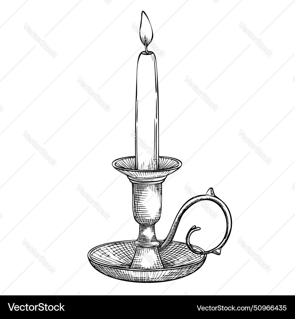 Candle holder vintage Royalty Free Vector Image