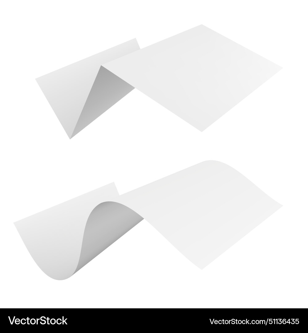 Clear white paper sheet flying isolated on white Vector Image