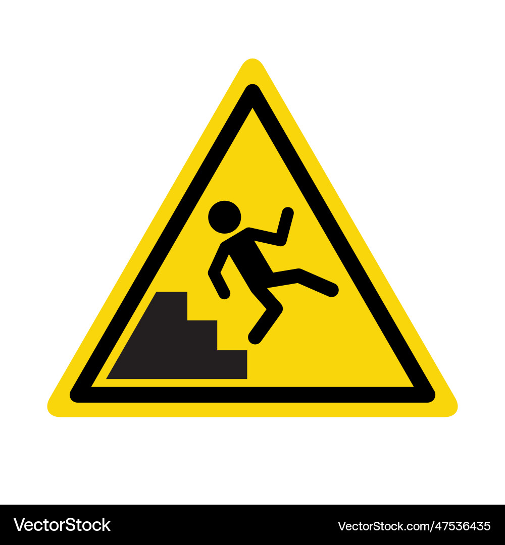 Fall down slippery safety sign icon person Vector Image