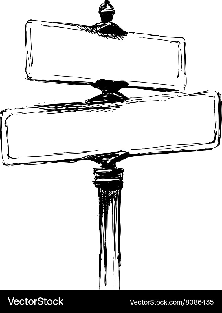 Hand sketch street signs Royalty Free Vector Image