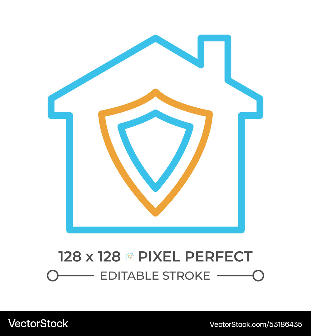 Home security two color line icon Royalty Free Vector Image