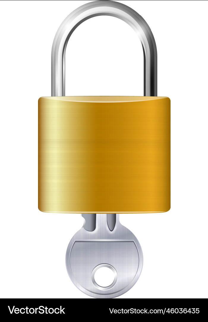 Key in lock composition Royalty Free Vector Image