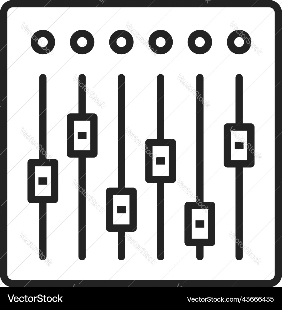 Mixing console sound recording and reproduction Vector Image