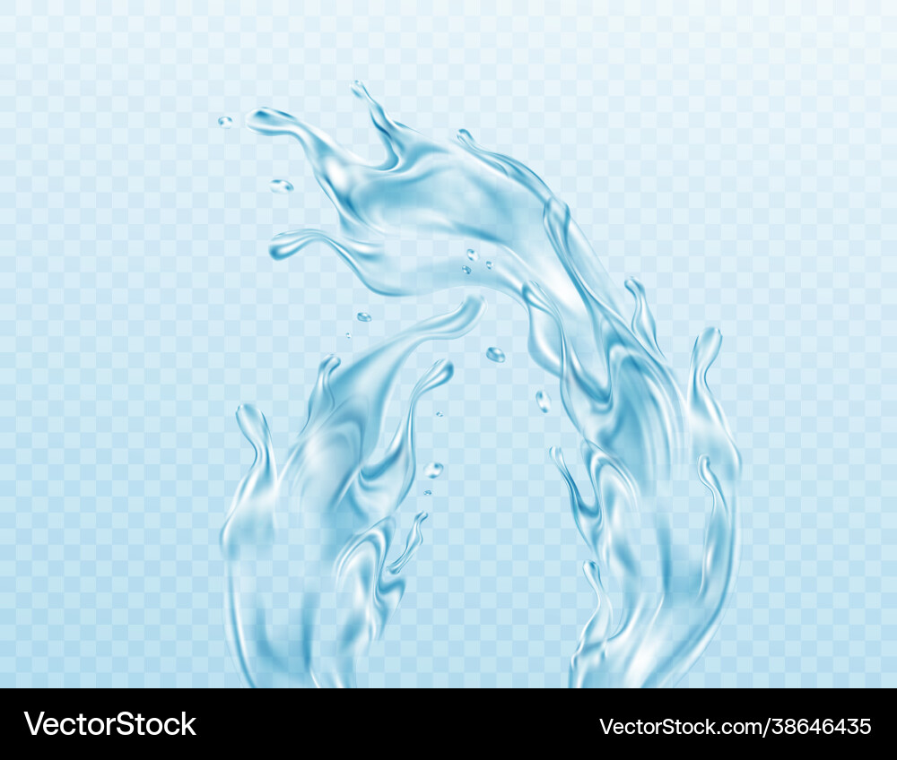Realistic water splash isolated Royalty Free Vector Image