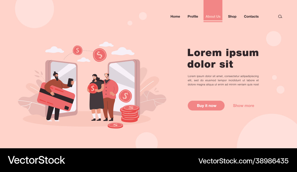 Remittance and money transfer between relatives Vector Image