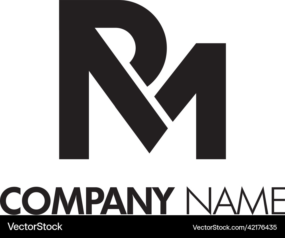 Rm letter logo design with a creative cut i Vector Image