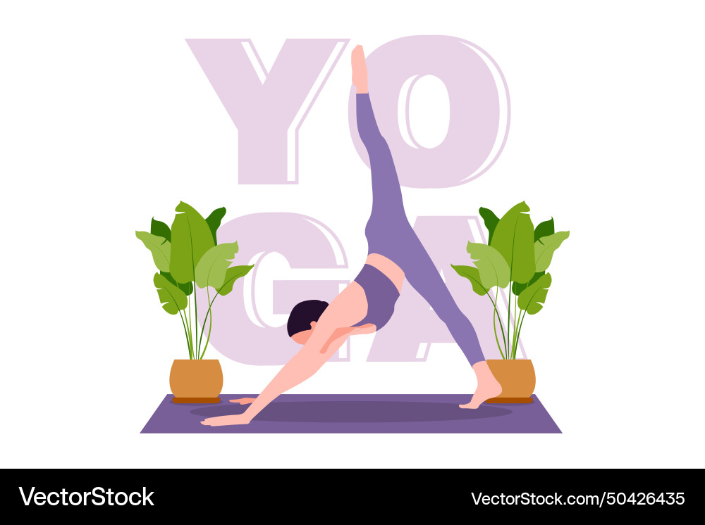 Yoga exercise flat design Royalty Free Vector Image