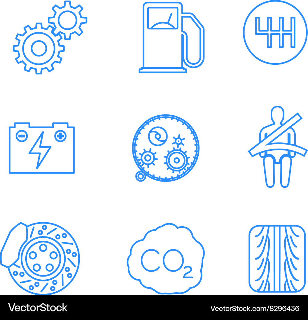 Car related icons on white Royalty Free Vector Image
