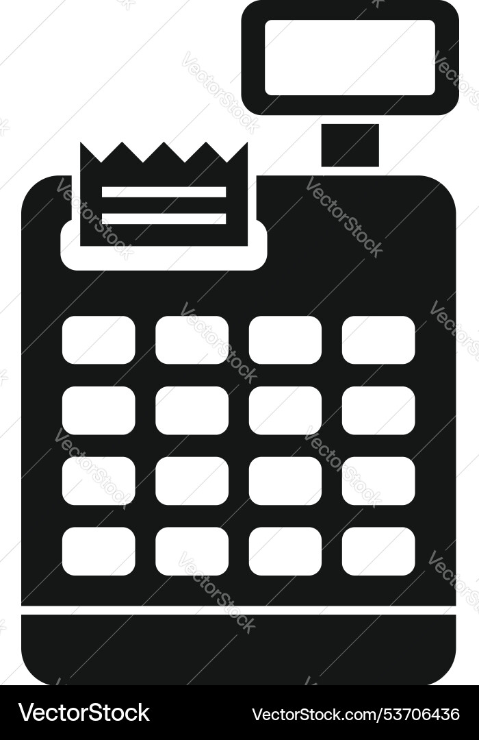 Cash register printing receipt icon showing Vector Image