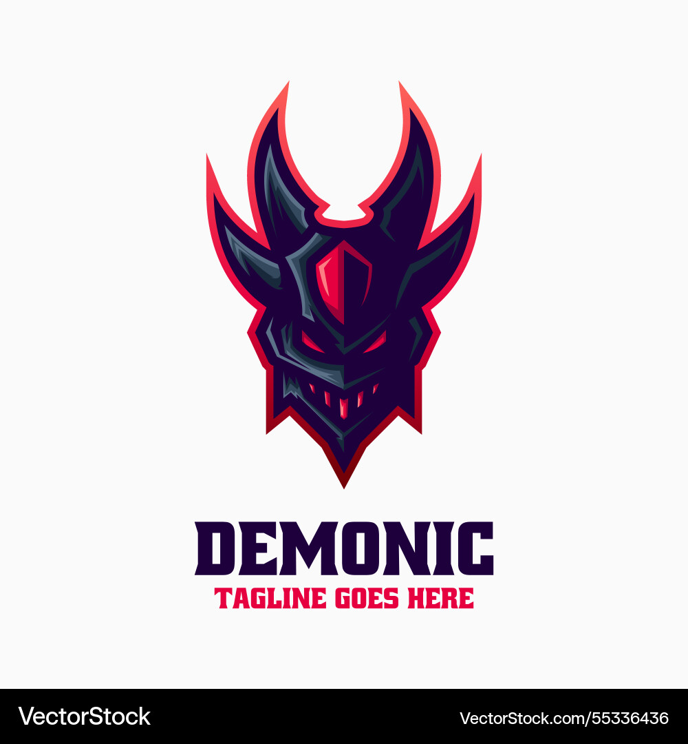 Demonic simple mascot logo Royalty Free Vector Image