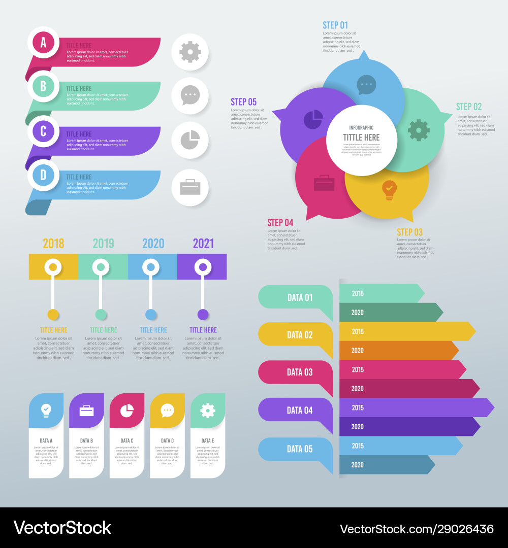 Digital business infographic design Royalty Free Vector