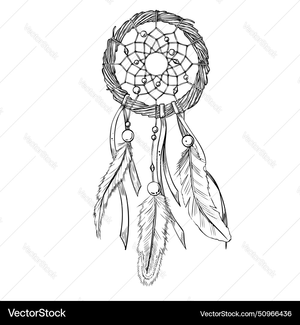 Dreamcatcher dream catcher Royalty Free Vector Image