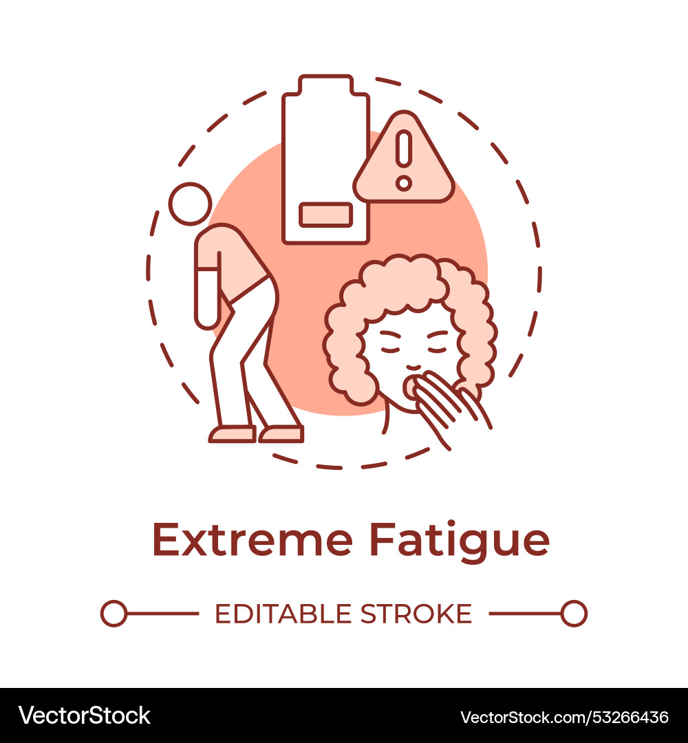 Extreme fatigue soft red concept icon Royalty Free Vector