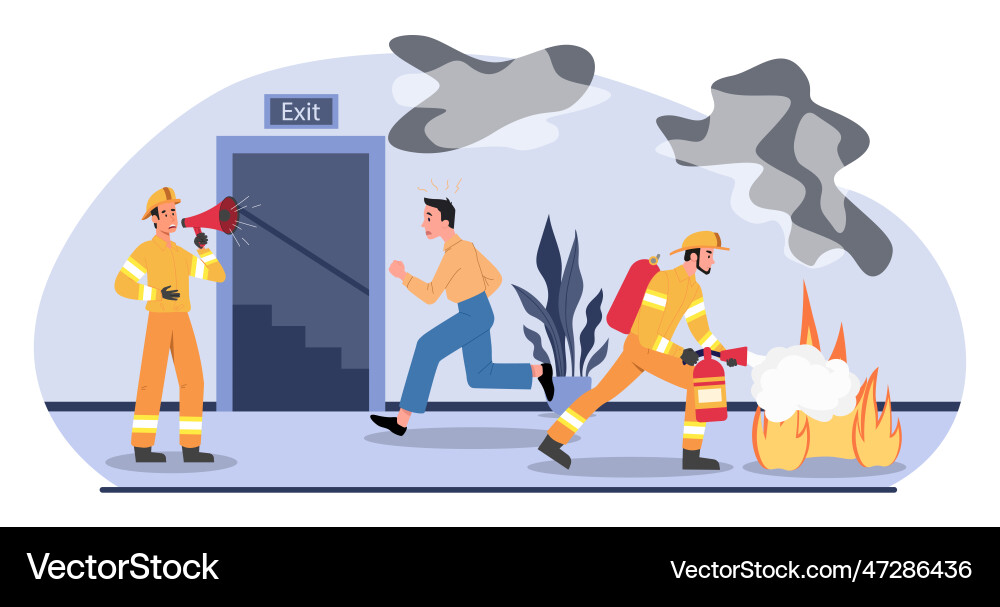 Fire Emergency Evacuation Royalty Free Vector Image