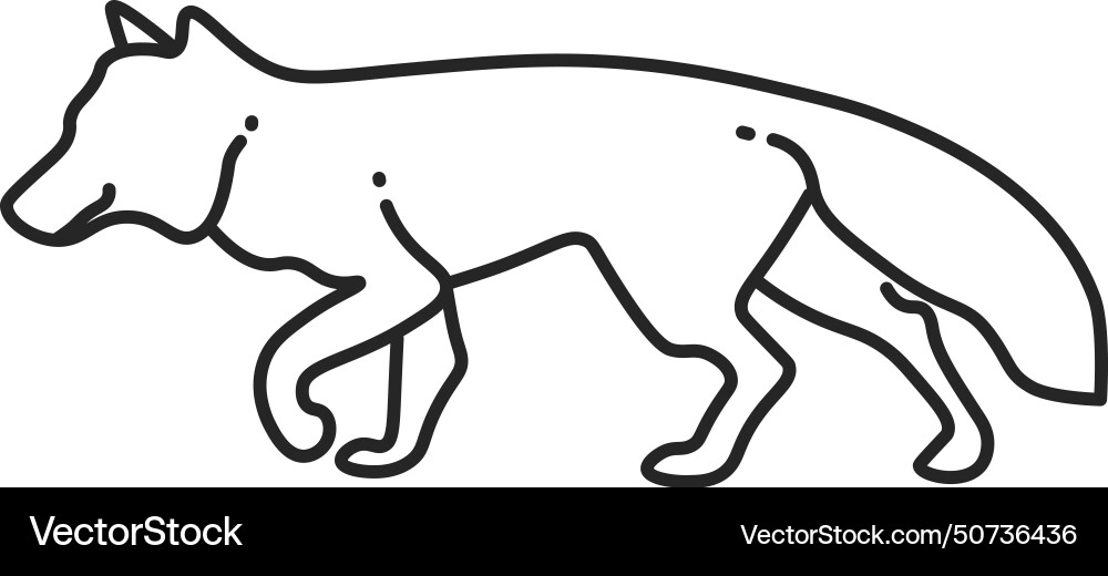 Fox line icon forest predator wild animal Vector Image