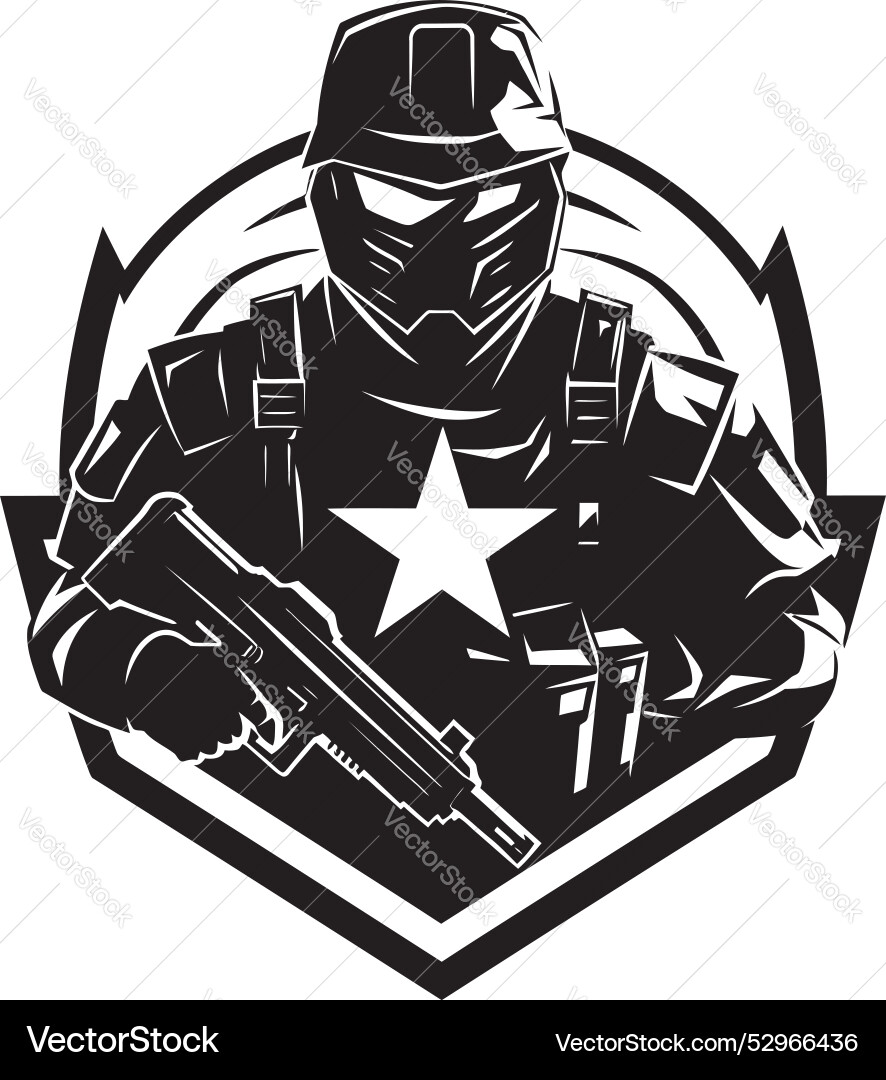 Honor bound soldier logo icon sentinels vigil Vector Image