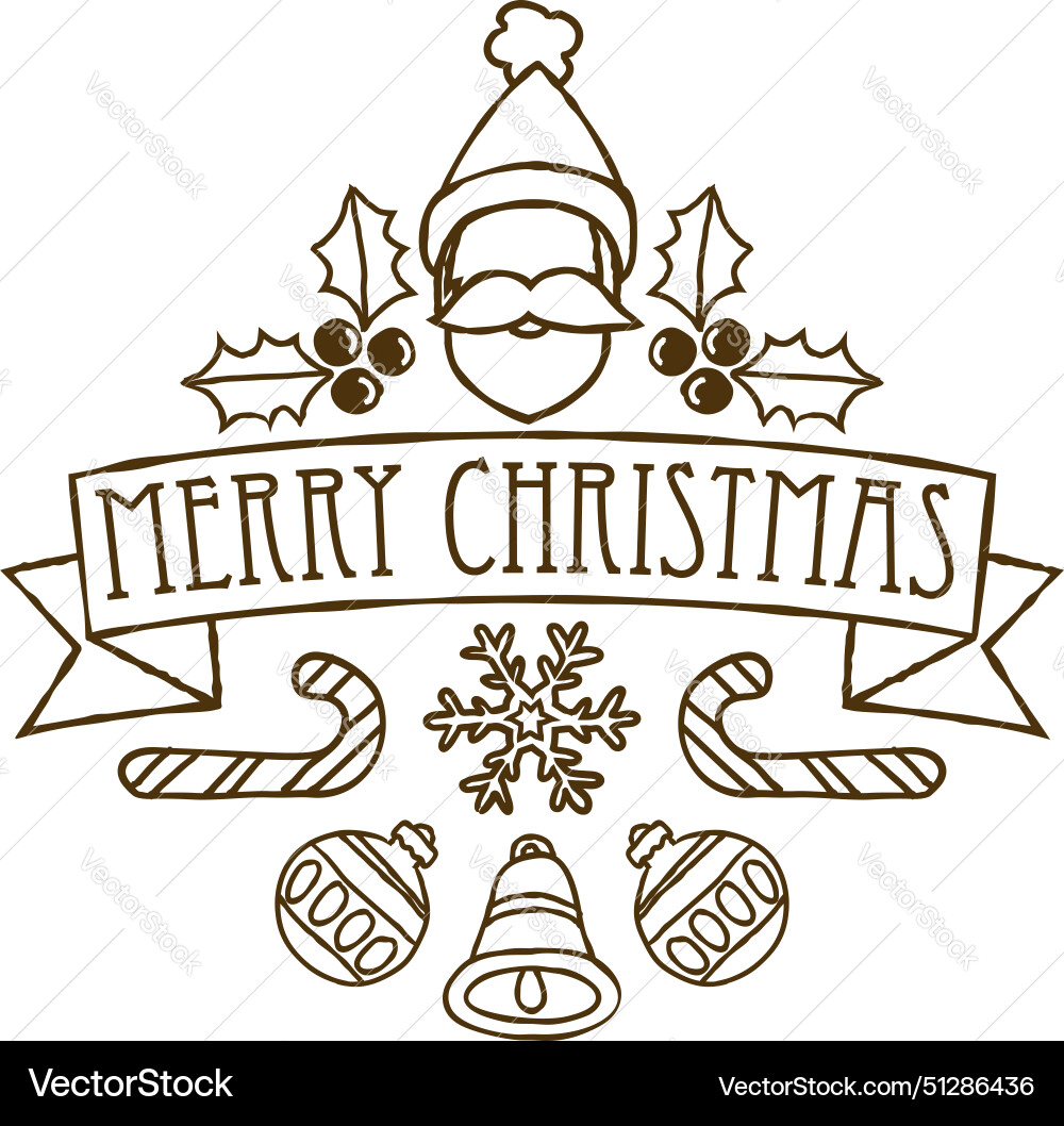 Merry christmas greetings holiday design Vector Image