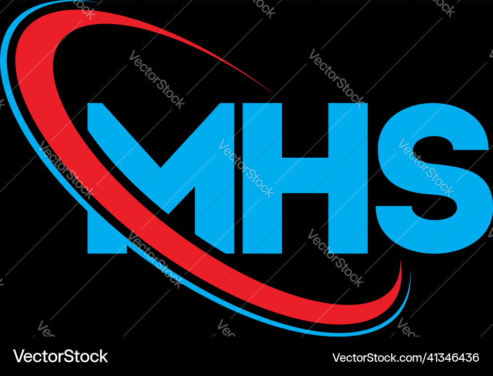 Mhs logo letter design Royalty Free Vector Image