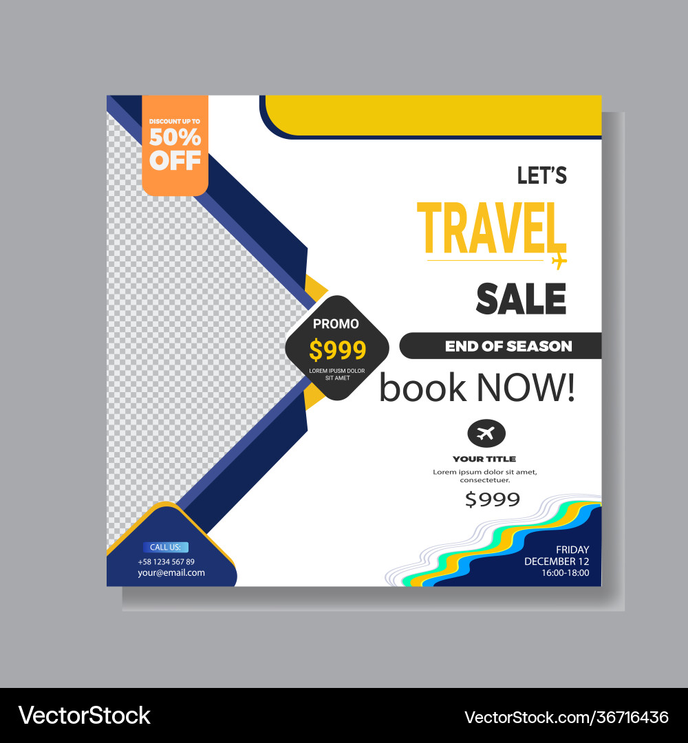 New sosial media post template Royalty Free Vector Image