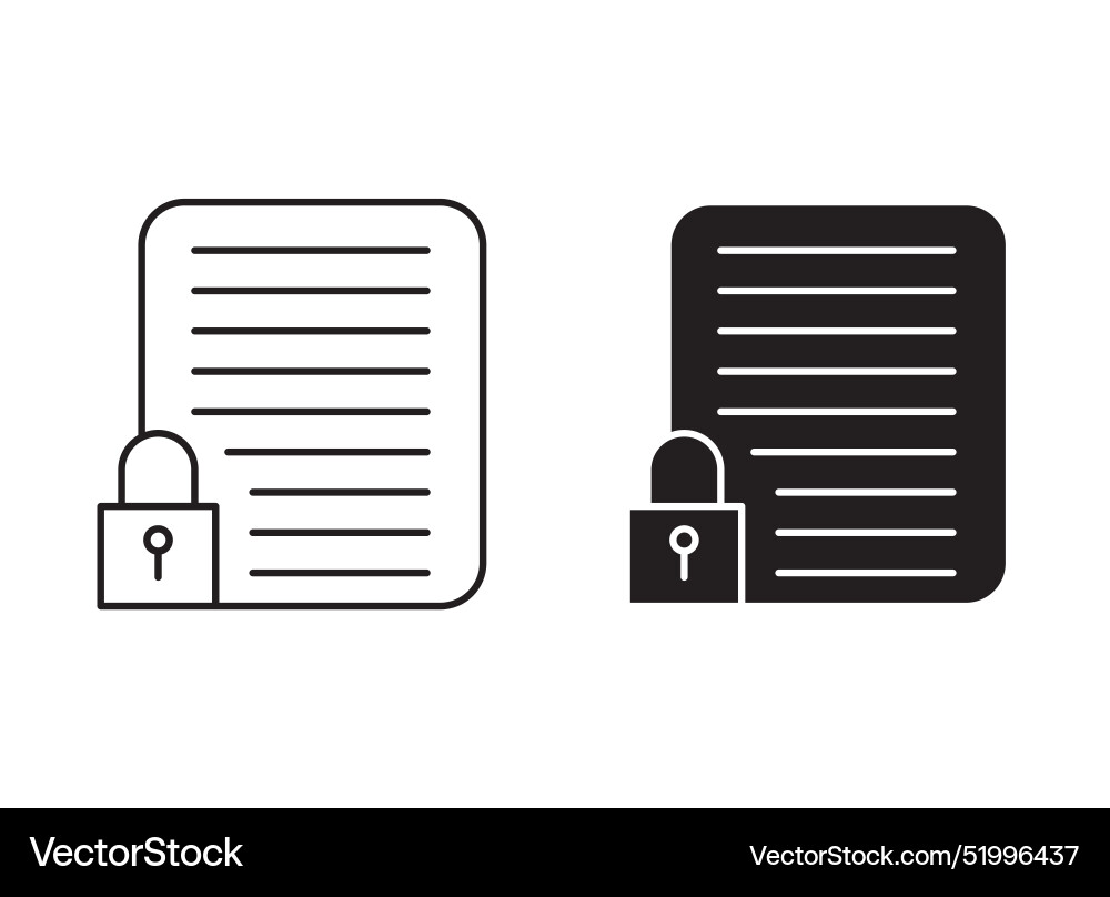 Confidential project outline icon collection Vector Image