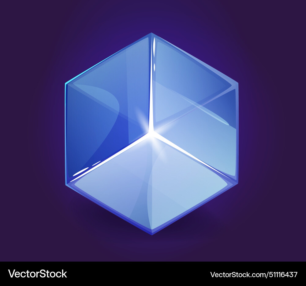Crystal glass cube Royalty Free Vector Image - VectorStock