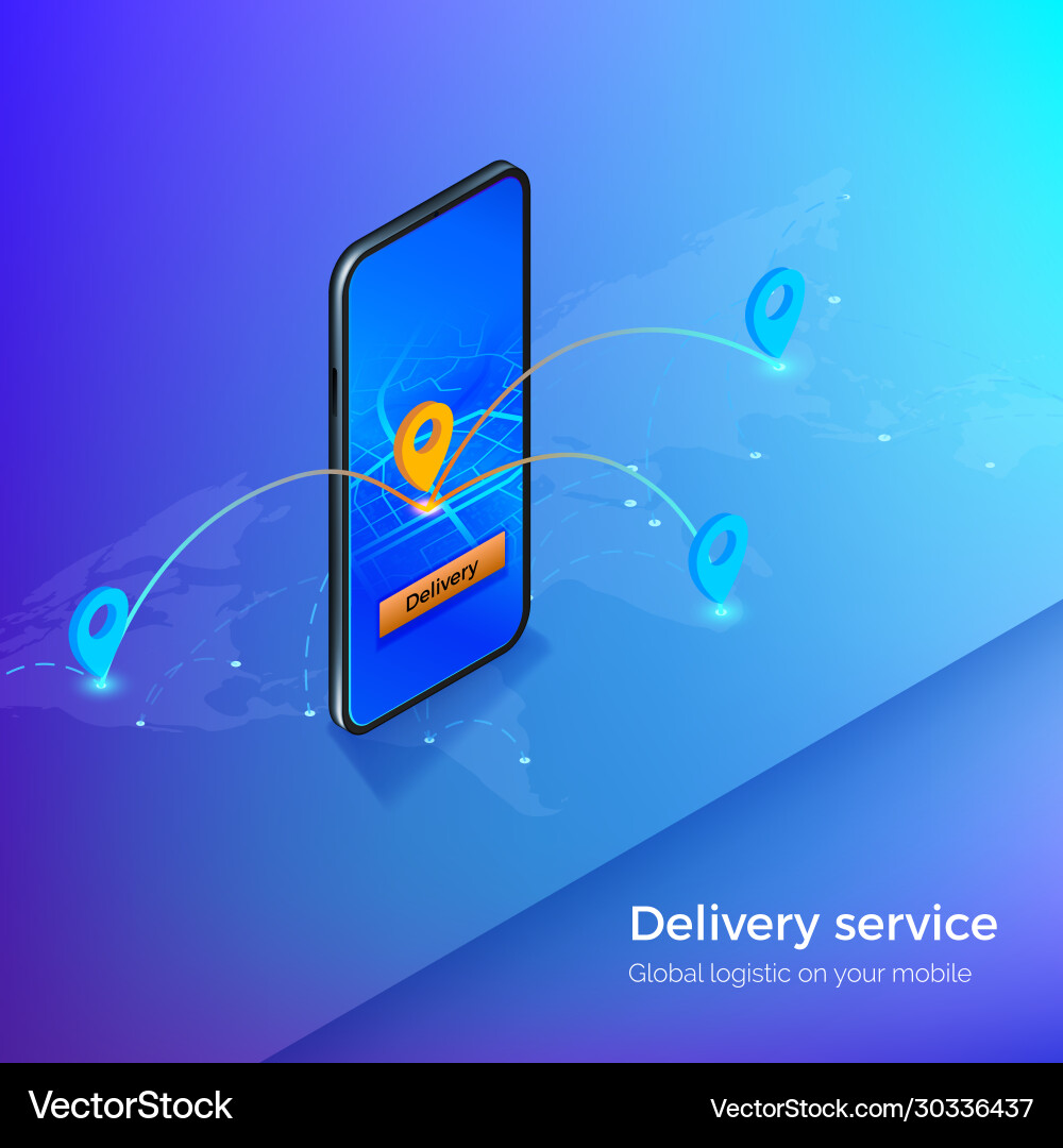 Delivery service or mobile shipping app banner Vector Image