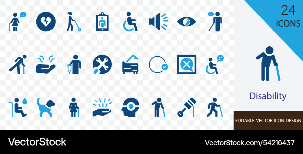 Disability icon set Royalty Free Vector Image - VectorStock