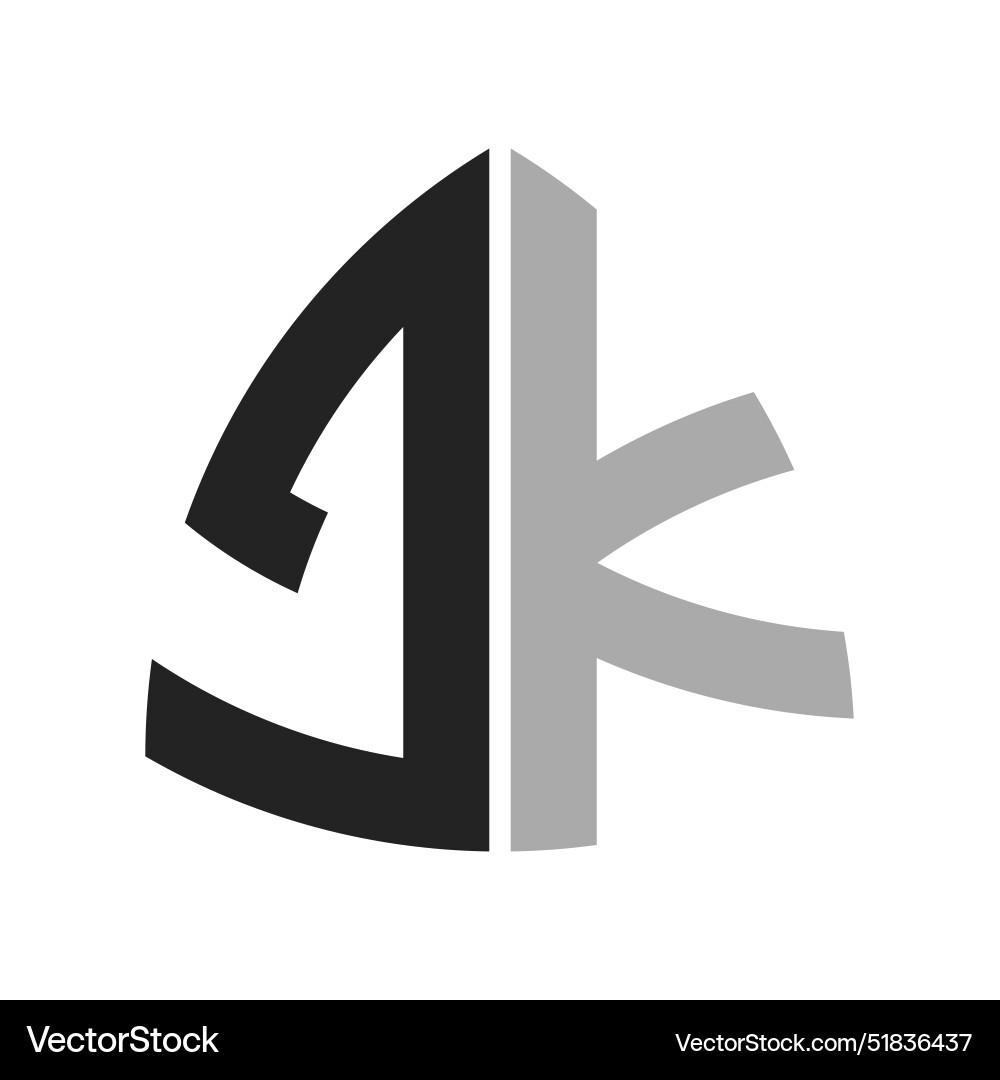 Modern creative jk logo design letter icon Vector Image