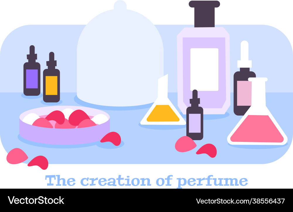 Perfume creation composition Royalty Free Vector Image