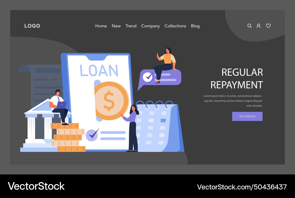 Regular repayment concept flat Royalty Free Vector Image