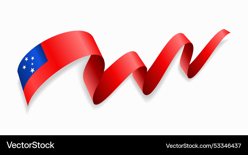 Samoan flag wavy abstract background Royalty Free Vector