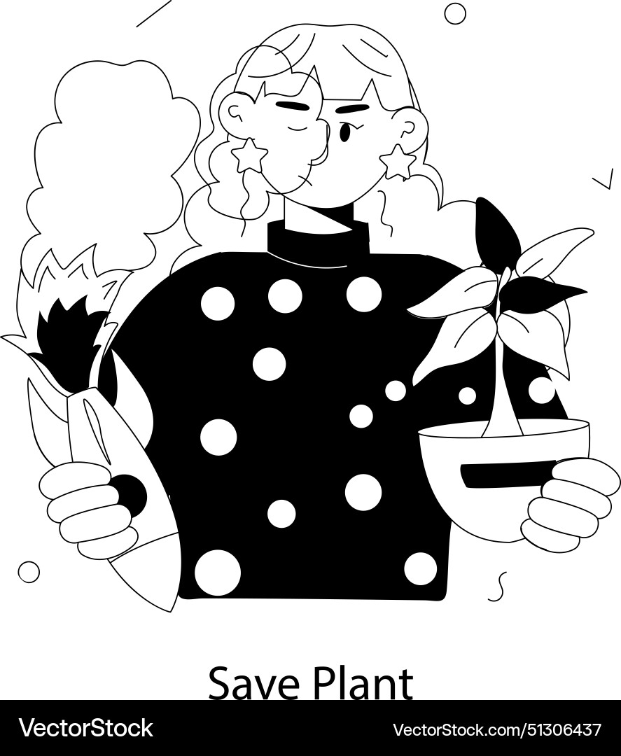 Save plant Royalty Free Vector Image - VectorStock