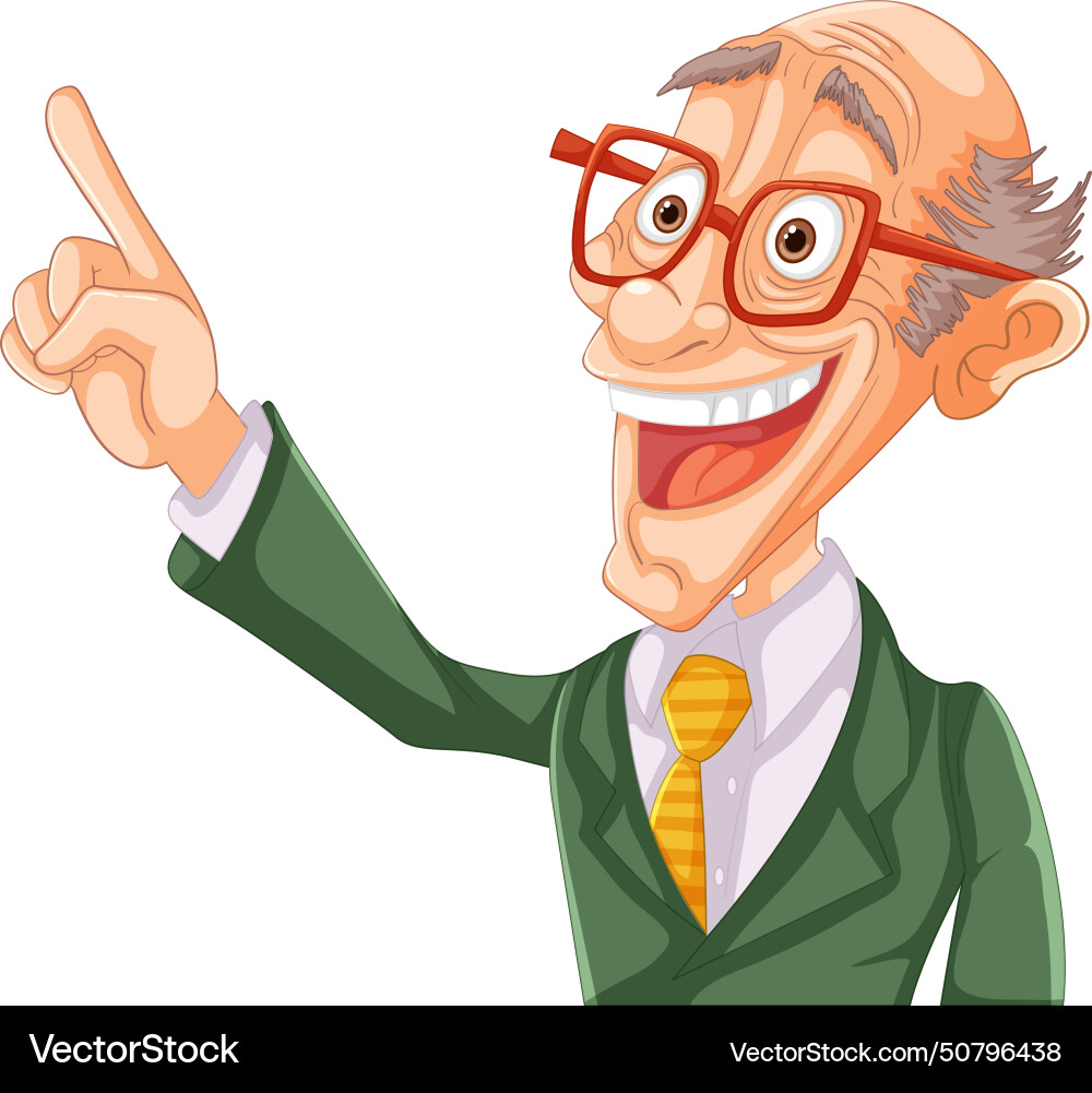 Animated professor character gesturing Royalty Free Vector