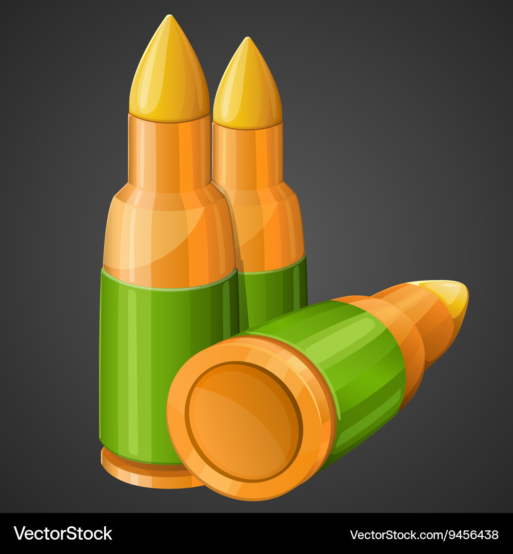 Cartoon bullets icon 2d game asset Royalty Free Vector Image
