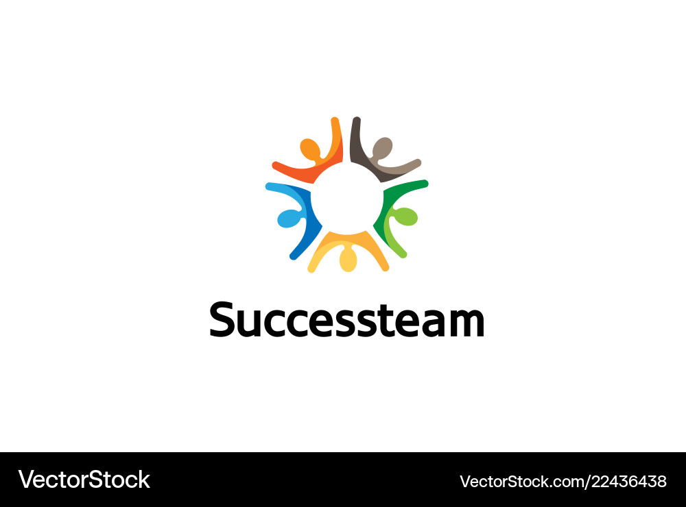 Diverse Group Fitness Team Logo Royalty Free Vector Image