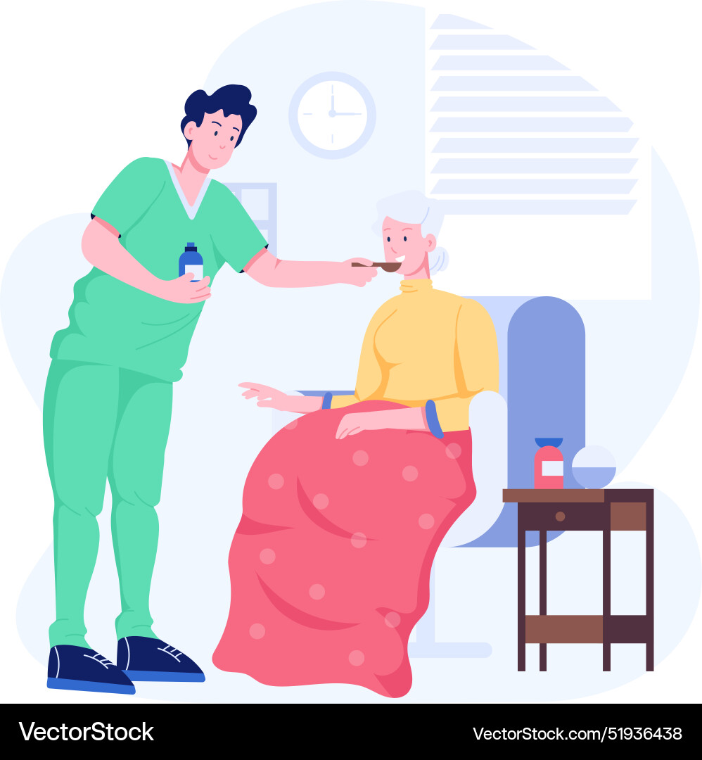 Giving medicine Royalty Free Vector Image - VectorStock