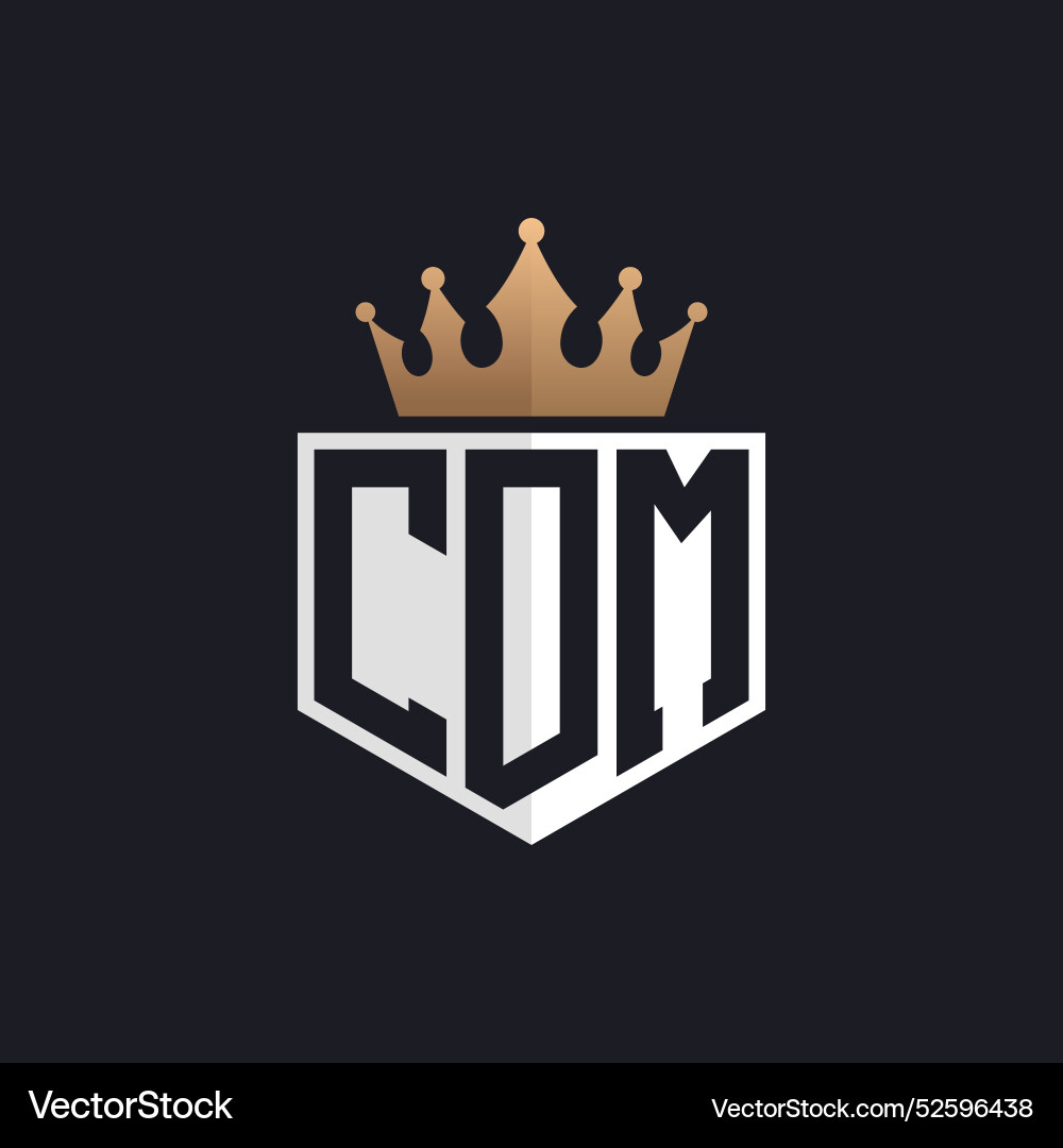 Luxury cdm logo with crown elegant initials Vector Image