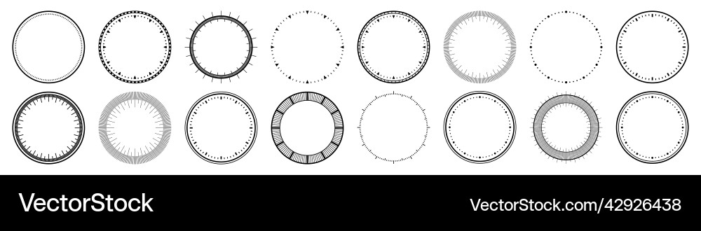 Mechanical clock faces bezel watch dial Royalty Free Vector