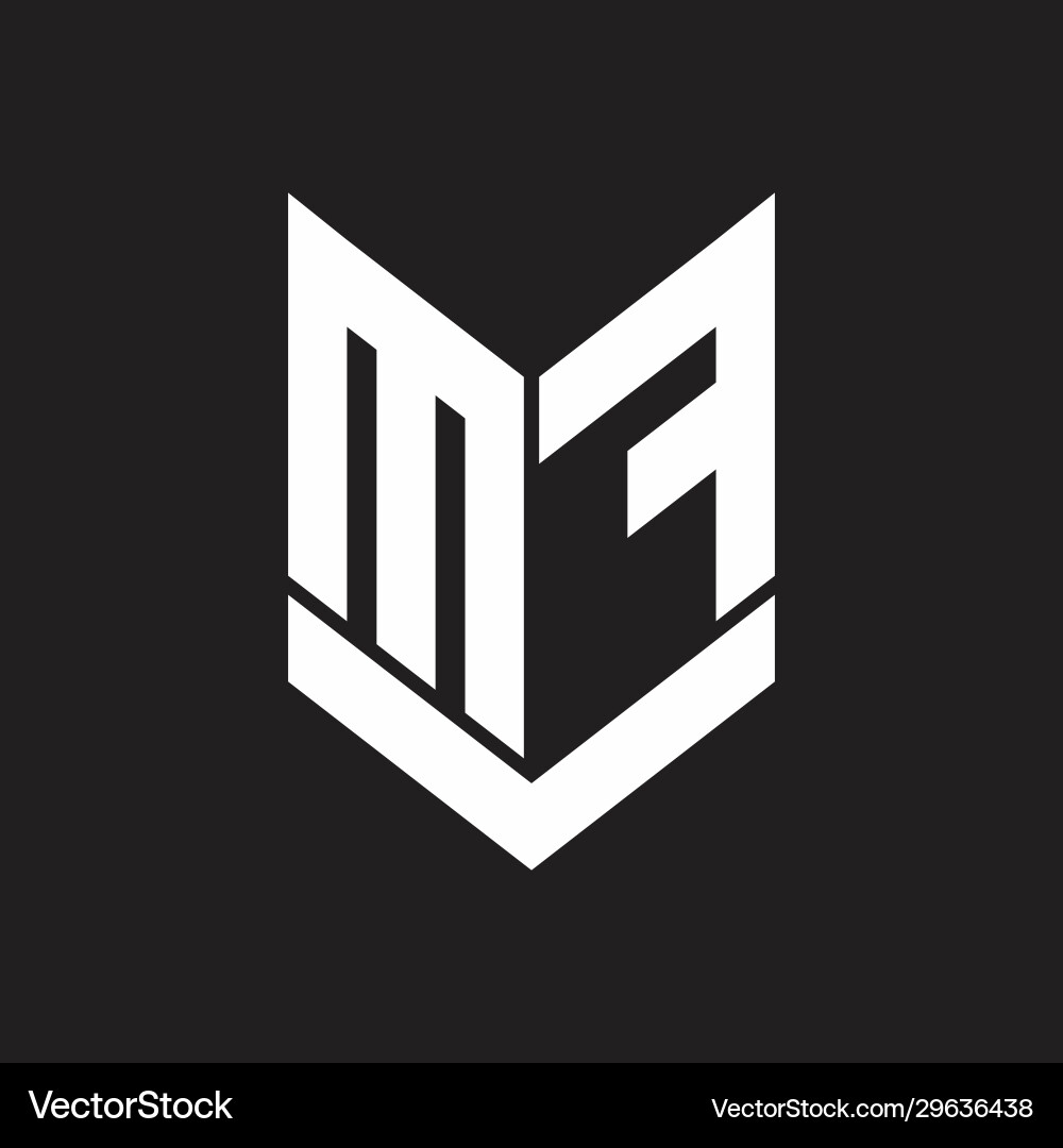 Mf logo monogram with emblem shield style design Vector Image