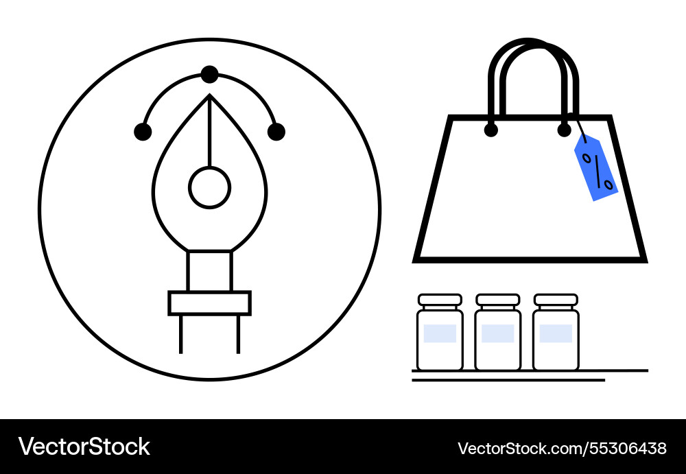 Minimalistic design of graphic pen tool shopping Vector Image
