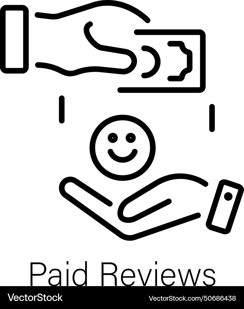 Paid reviews Royalty Free Vector Image - VectorStock