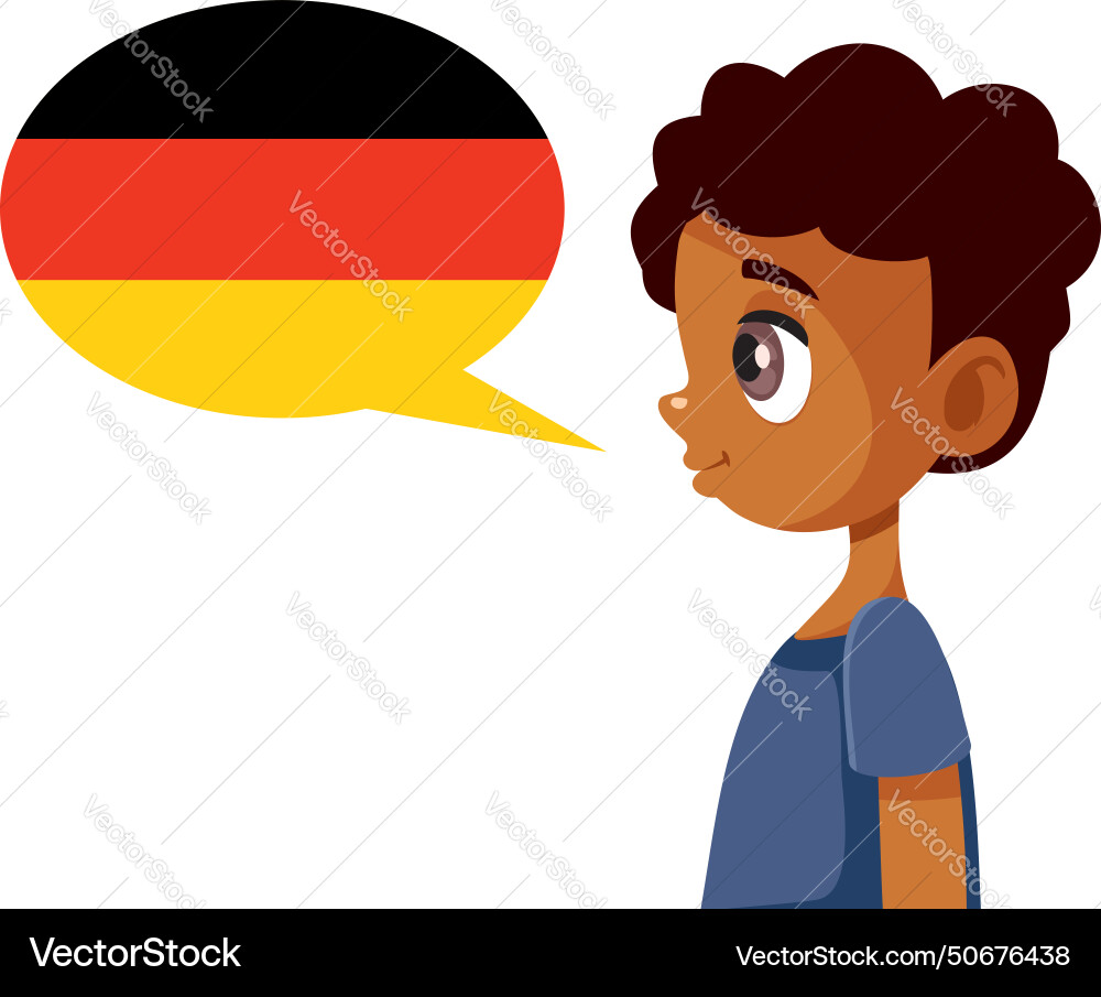Profile of a student speaking german language Vector Image