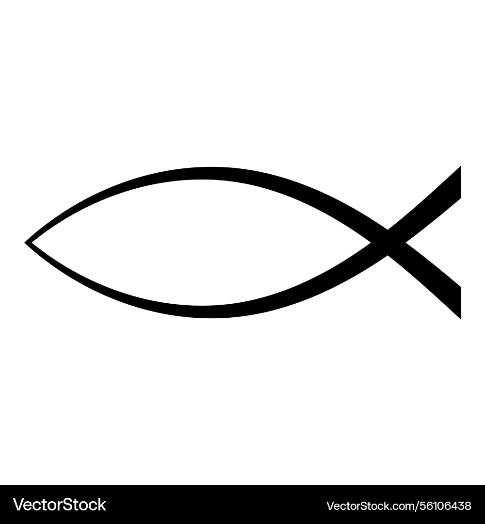 Simple black ichthys symbol representing – Royalty-Free Vector ...